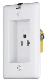 Hubbell RR201CHWTR Clock Hanger Recessed Receptacle, 20A 125V, Tamper ...