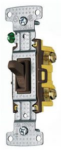 Hubbell RS115 Residential Toggle Switch, S/P, 15A 120V, Brown | Gordon ...