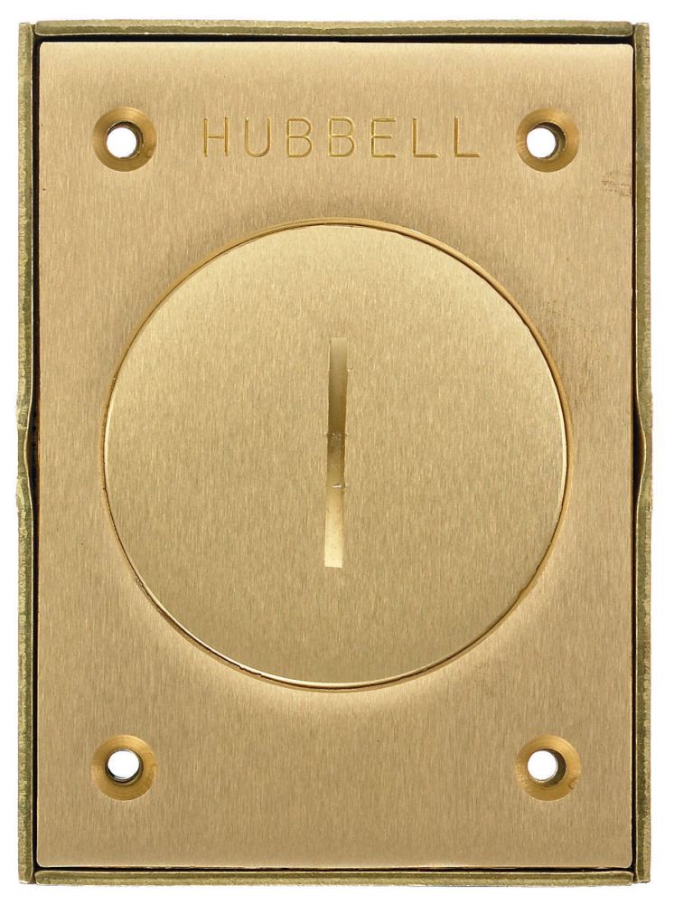 Hubbell Brass Floor Box Cover Hubbell SB3084 6 X 8.13 Inch 2 Gang