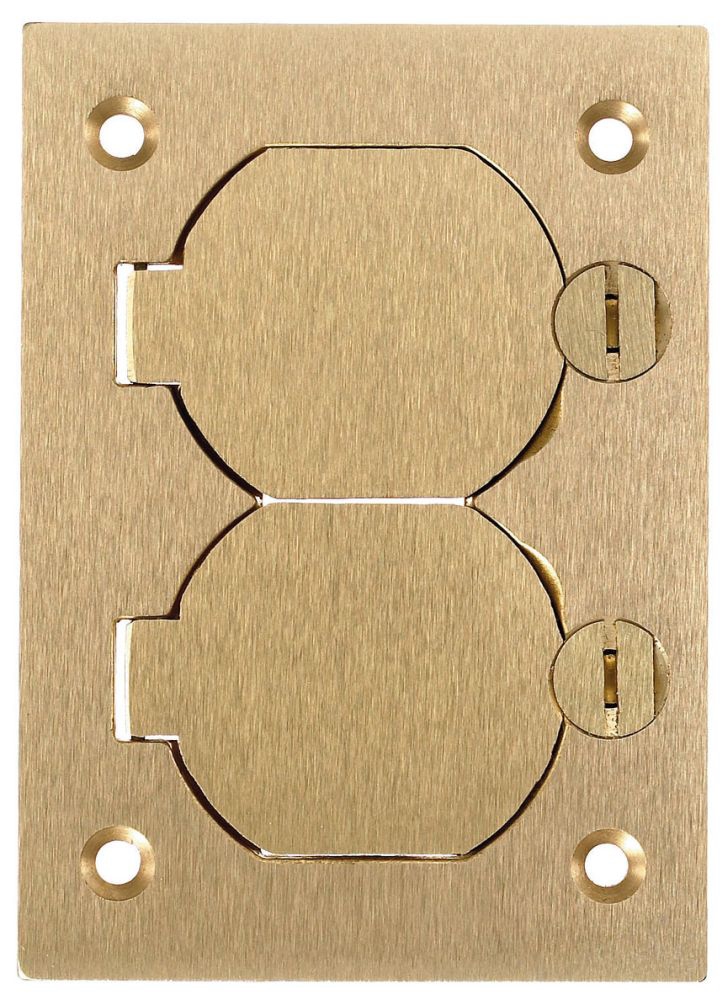 Hubbell S3825 Duplex Flap Box Cover Brass | Gordon Electric Supply, Inc.