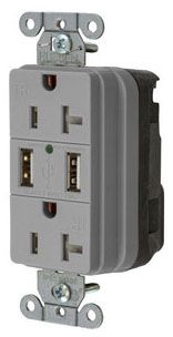 HUBBELL SNAP20USBGY 20A 125V DLXRCPT | Gordon Electric Supply, Inc.
