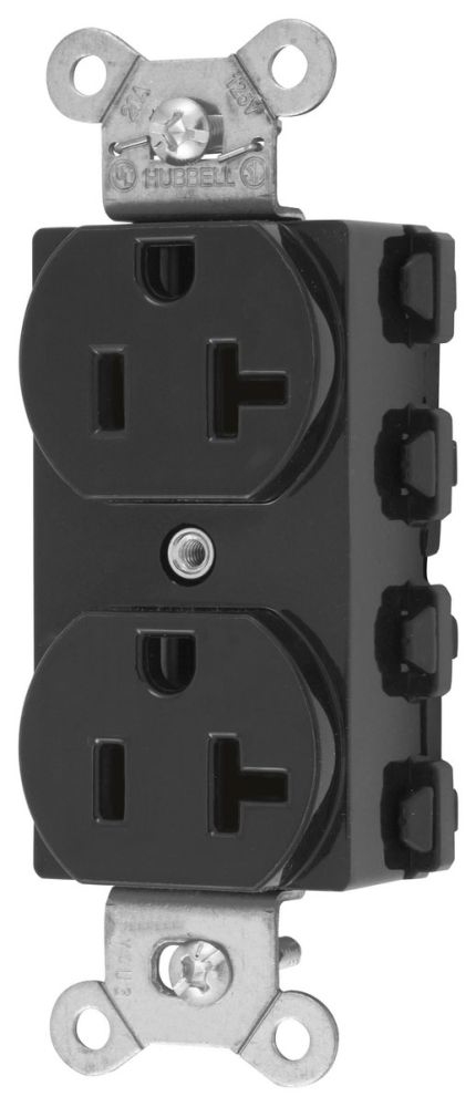 Hubbell SNAP5362BKNA Snap-Connect Duplex 20A/125V Us Black | Gordon ...