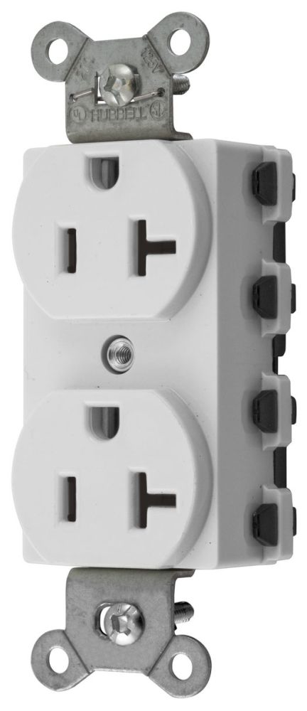 Hubbell SNAP5362WNA Snap-Connect Duplex 20A/125V Us White | Gordon ...