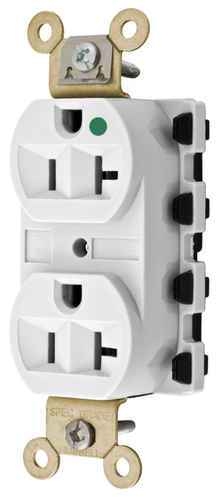 Hubbell SNAP8300WA Snap-Connect 20A/125V Hospital Grade Receptacle ...