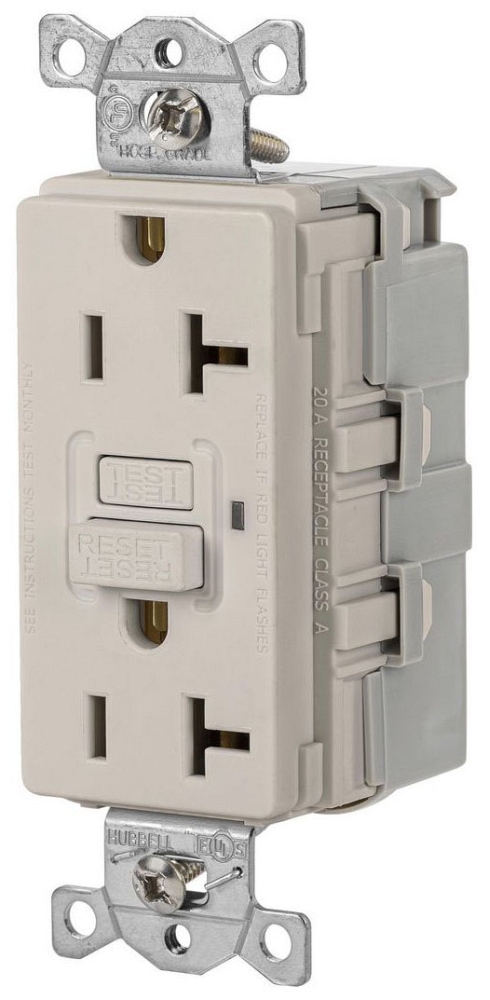 Hubbell SNAPGF20LA 20A 125Vac Commercial Snap Ground Fault Receptacle ...