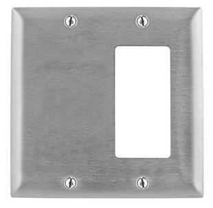 Hubbell SS1426 Wallplate, 2-Gang, Blank/Gfci, Stainless Steel | Gordon ...