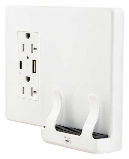 HUBBELL USB2028AC 20A DUPLEX WIRELESS CHARGER 2-GANG WHITE AC PORTS ...