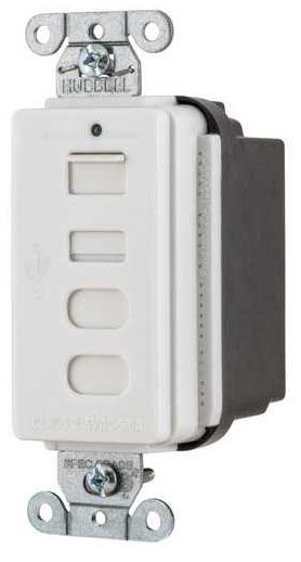 Hubbell USB4ACW Usb Charger 4 Port 5Amp 5 Type Ac, White | Gordon ...