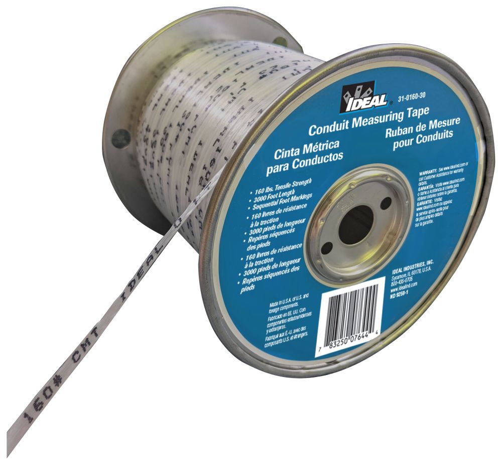 Ideal 31-0160-30 Pro-Pull Conduit Measuring Tape 160Lb 3000Ft Reel ...