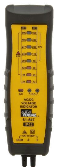 IDEAL 61-547 8 Range AC/DC Voltage Indicator with Polarity Indicator ...