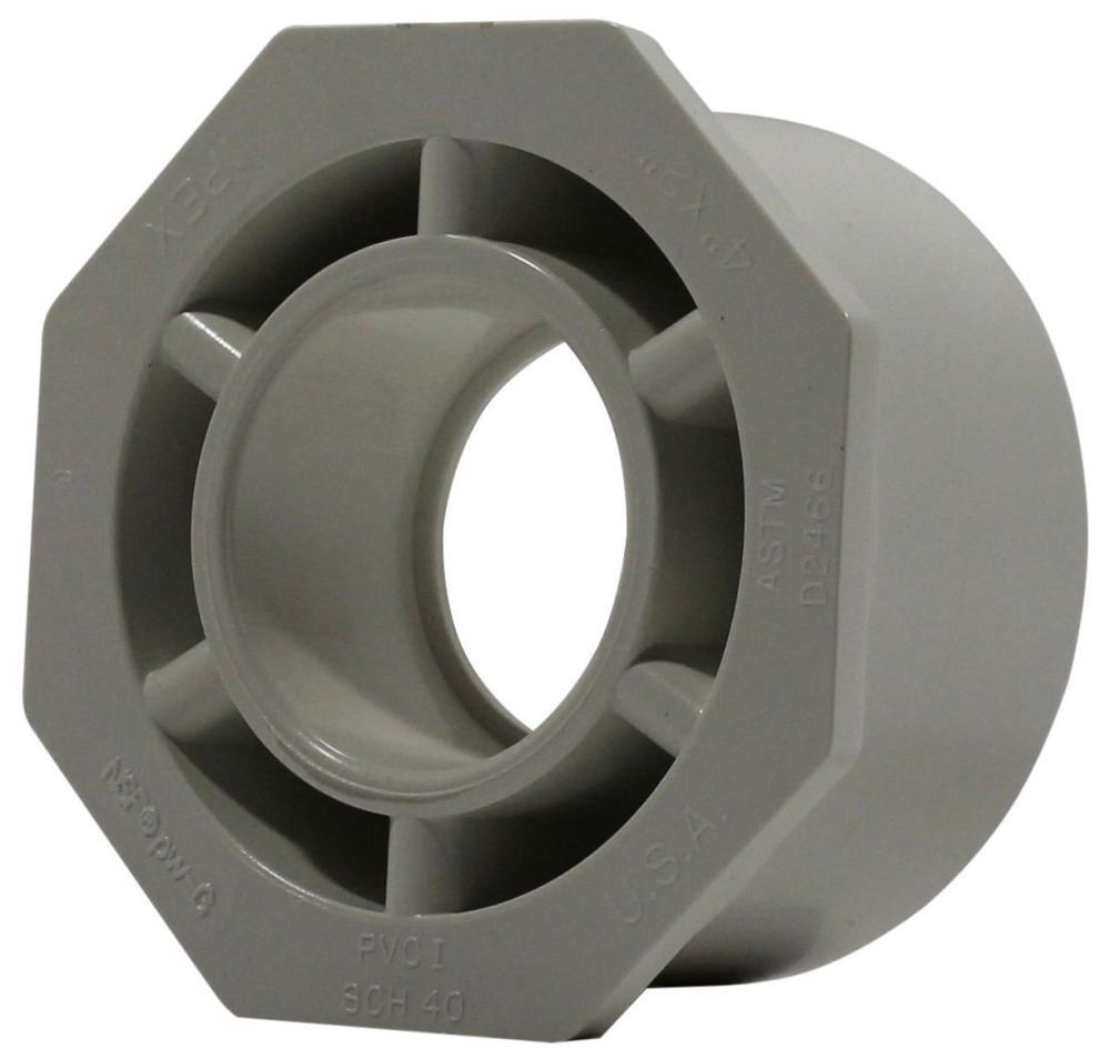 IPEX 035677 4"" x 2"" PVC SCH-40 Reducer Bushing Spigot x Socket White ...