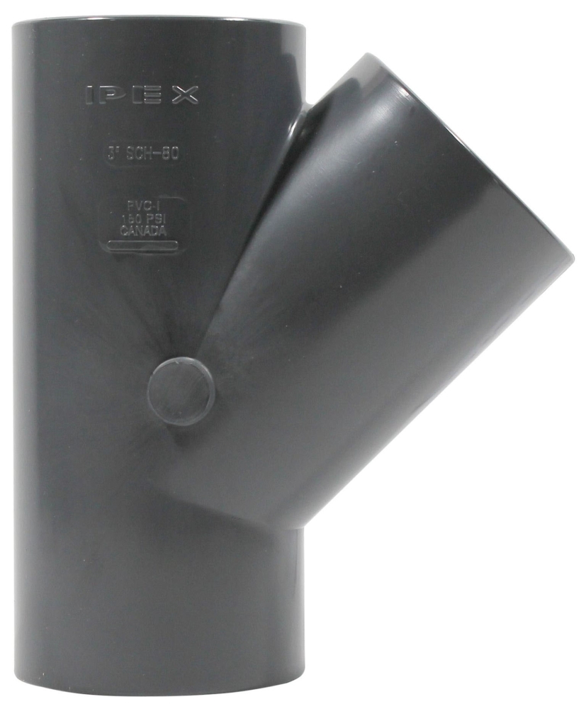 IPEX 036856 3" x 45D PVC SCH80 WYE SOCxSOCxSOC 150 PSI XIRTEC-140 ...