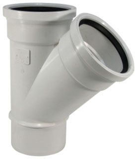 IPEX 043339 12" x 45D PVC Wye SWR DR35 Spigot x G x G Fabricated Trench ...