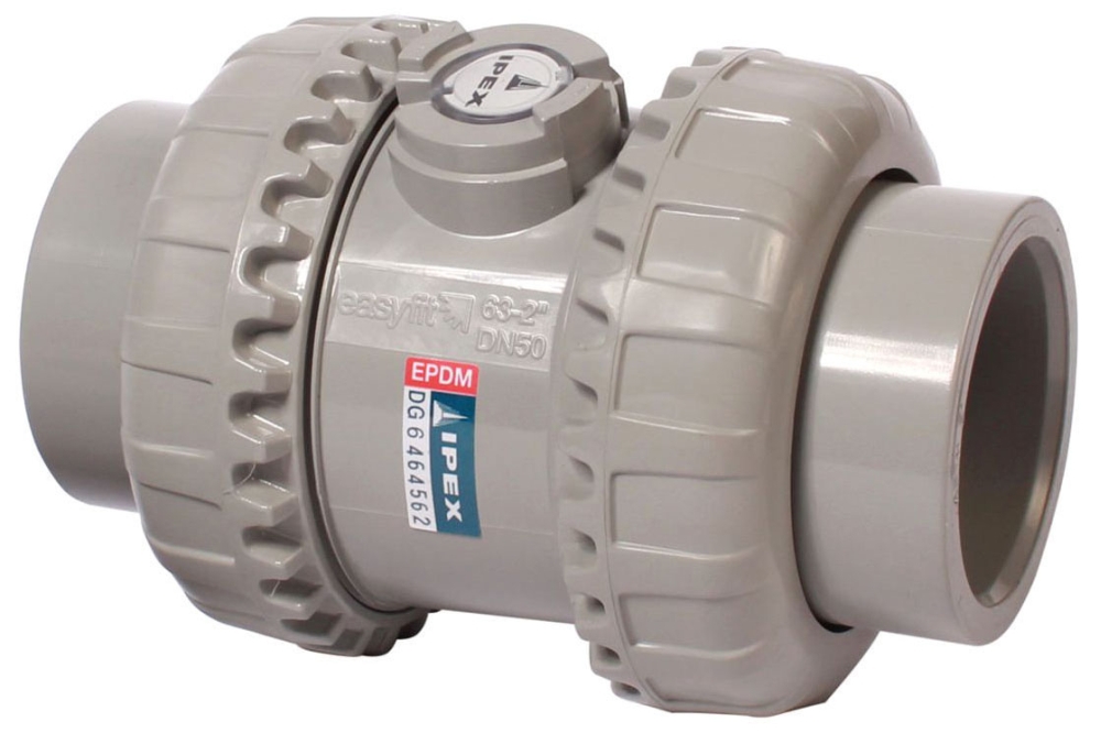 IPEX 052126 2"" SXE True Union Ball Check Valve CPVC EPDM Socket/Thread ...
