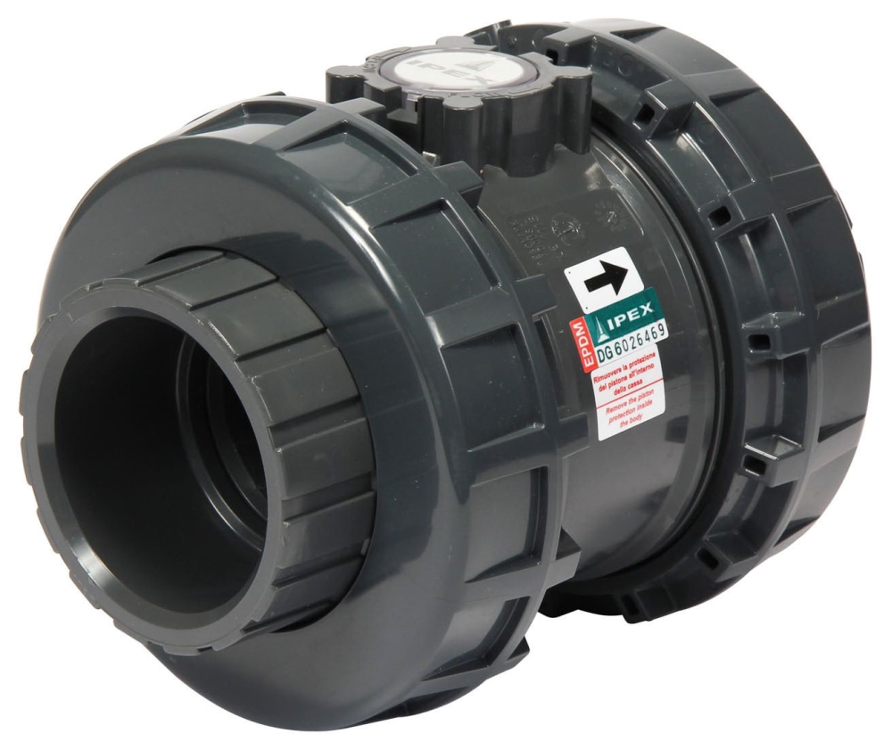 IPEX 052478 2-1/2"" SXE True Union Ball Check Valve PVC EPDM Socket ...