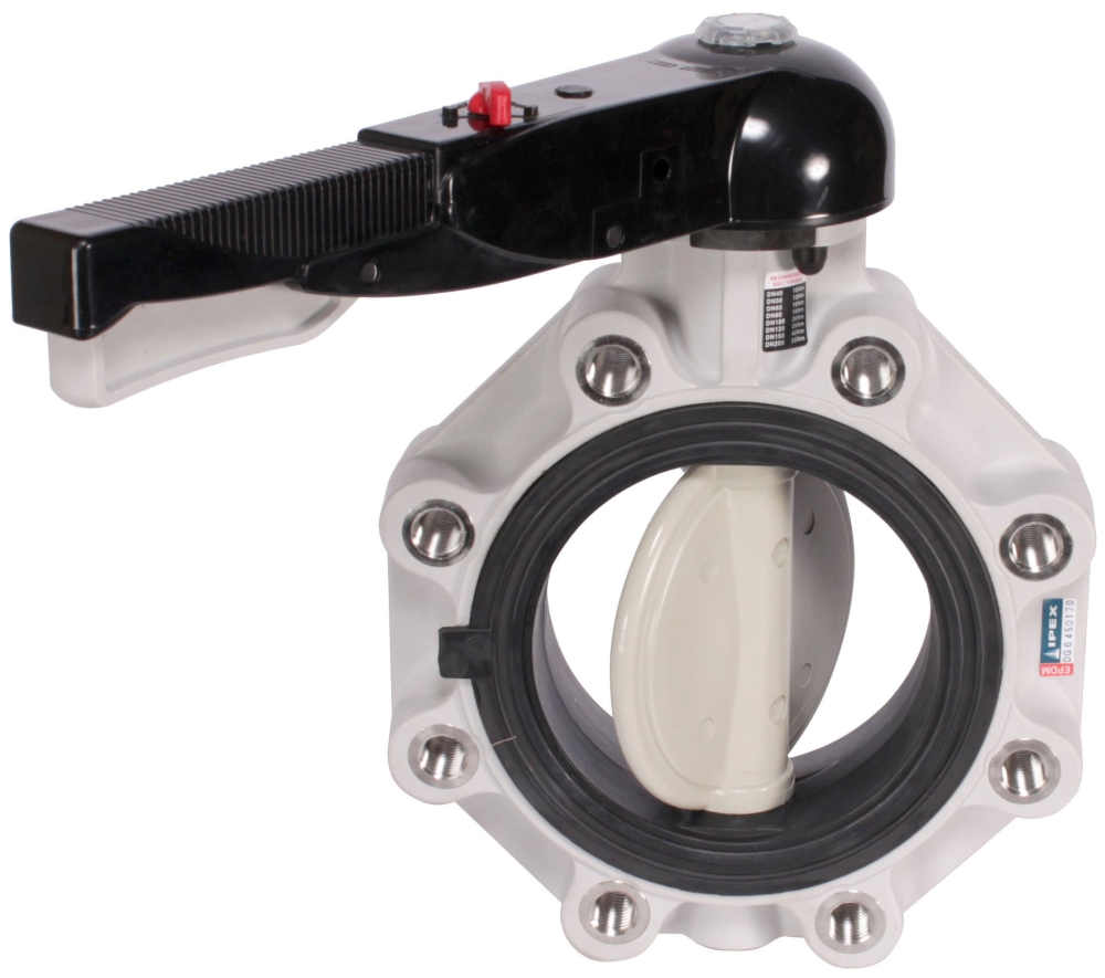 IPEX 053137 6" FK Butterfly Valve Gfpp/Pp EPDM FL Stainless Steel Lug ...
