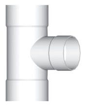 IPEX 167226 21"" x 18.7"" PVC Tee H x H x H SWR DR26 Fabricated ...