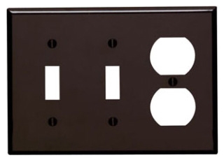 LEVITON 85021 : 3 GANG BROWN PLATE-2SWS&1DUPLEXRECEPTACLE | Gordon ...