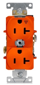 LEVITON 5362-IG ORANGE RECEPTACLE DUPLEX NARROW ISOLATED GROUND 2-POLE ...