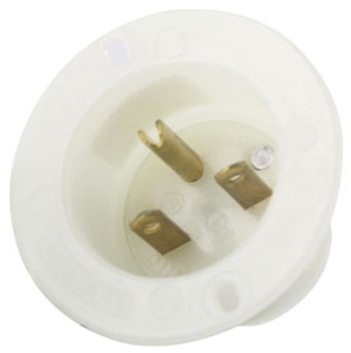 LEVITON 15678-C : WHITE FLANGED INLET-NM6-15P | Gordon Electric Supply ...