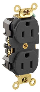 LEVITON 5262-E : BLACK DUPLEX RECEPTACLE NEMA5-15R | Gordon Electric ...