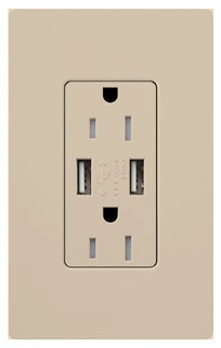 LUTRON SCR-15-UBTR-TP SC 15A USB TAMPER RESIST TAUPE | Gordon Electric ...