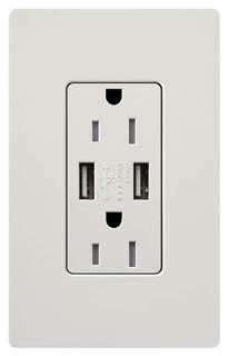 LUTRON CAR-15-UBTR-WH CA 15A USB TAMPER RESIST WHITE | Gordon Electric ...