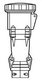 P&S PS460C9-W Pin And Sleeve Connector 4-Way 60A 3Ph 250V Watertight ...