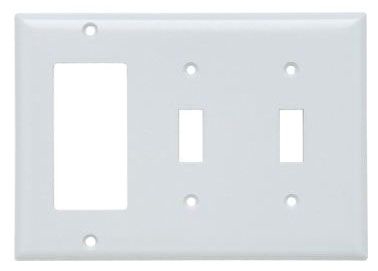 P&S SP2262-W Smooth Wall Plate 2 Gang Toggle 2 Gang Sierraplex White ...