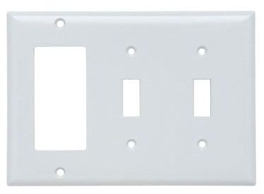 P&S SP226-W : SMOOTH WALL PLATE 2 GANG TOGGLE SINGLE GANG SPLEX WHITE ...