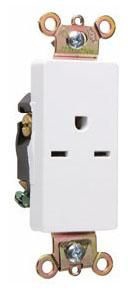P&S 26661-W : SINGLE RECEPTACLE SPLEX 15A 250V SIDE & BACK WIRE WHITE ...
