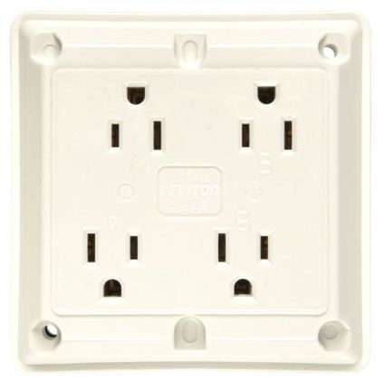 P&S 415-W : QUAD RECEPTACLE 15A 125V W | Gordon Electric Supply, Inc.