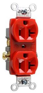 P&S CR20-RED : DUPLEX RECEPTACLE 20A/125V SIDE WIRE RED | Gordon ...