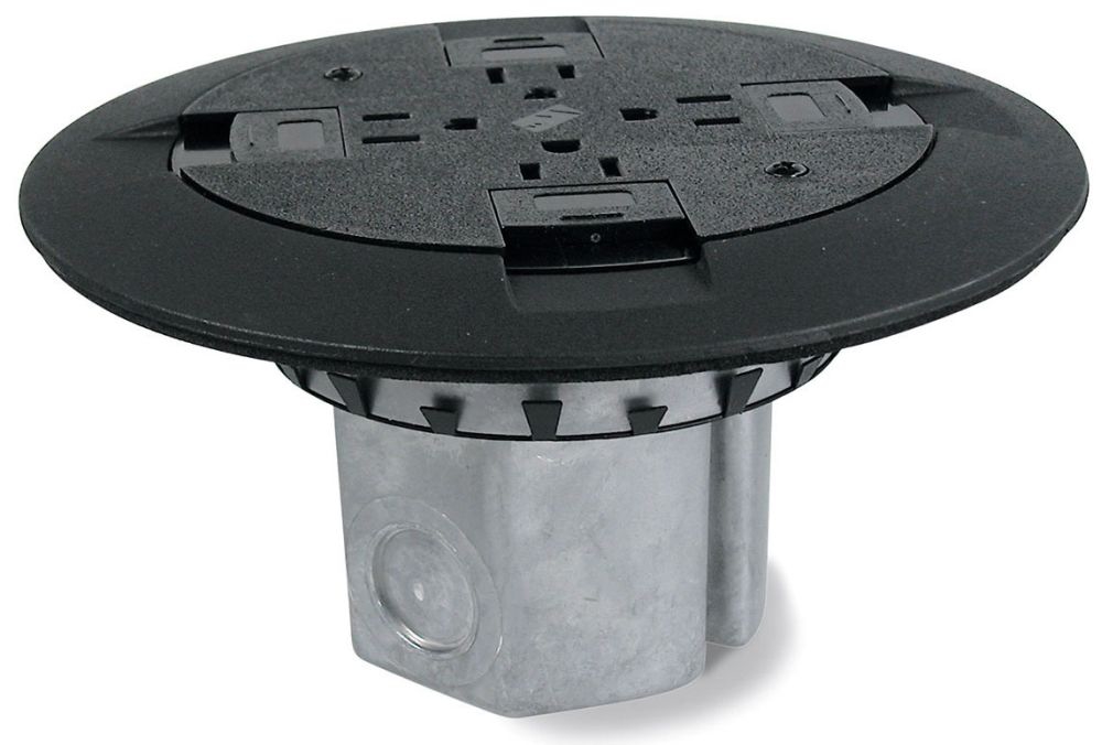 Wiremold 861QTCAL Wood/Raised Quad Floor Box - Aluminum | Gordon ...