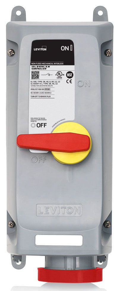 Leviton 4100MI7WLEV 100A Mechanical Interlock - Red | Gordon Electric ...