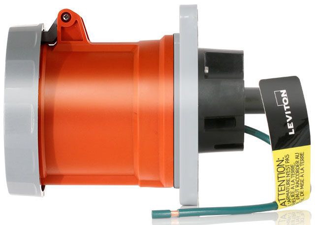 Leviton 4100R12WLEV 100 Amp Pin & Sleeve Receptacle-Orange | Gordon ...