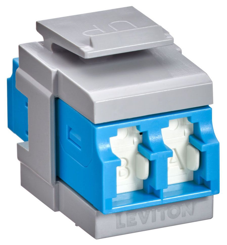 Leviton 41086-SLG Quickport Os2 Duplex Lc Shuttered Adapter Blue/Slate ...