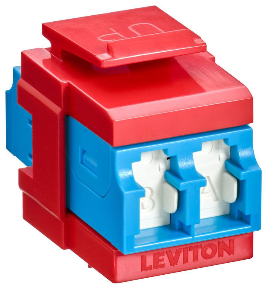 Leviton 41086-SLR Quickport Os2 Duplex Lc Shuttered Adapter Blue ...