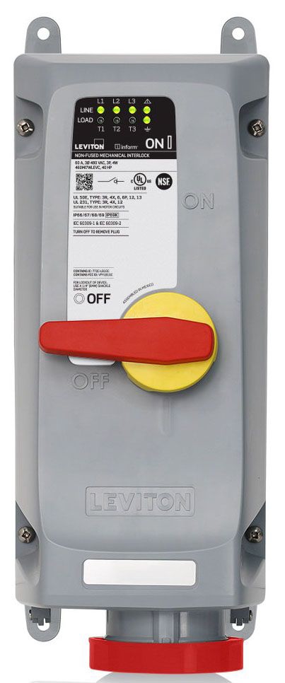Leviton 460MI7WLEVC 60A Mechanical Interlock - Red | Gordon Electric Supply, Inc.