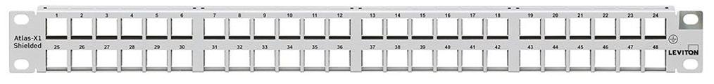 Leviton 4S255-W48 48P 1U White Heavy Duty Flat Shld Patch Panel ...