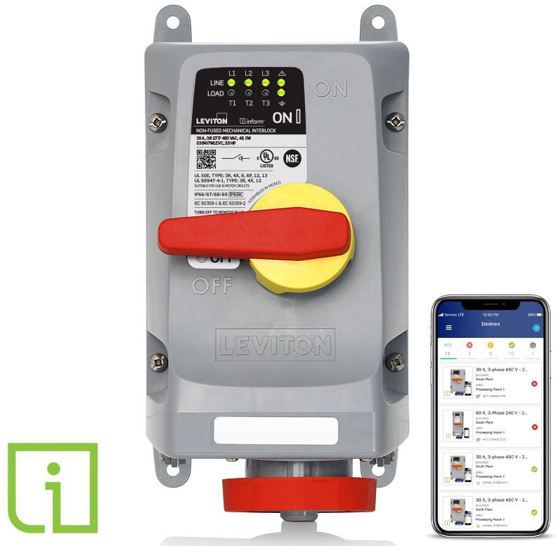 Leviton 530MI7WLEVC 30A Mechanical Interlock - Red | Gordon Electric ...