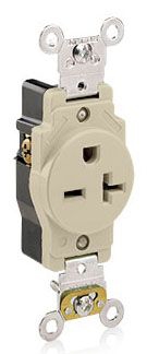 Leviton 5461-I 20A 250V Ivory Straight-Blade Receptacle | Gordon ...