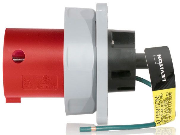 Leviton 560B7WLEV 60 Amp Pin & Sleeve Inlet-Red | Gordon Electric ...