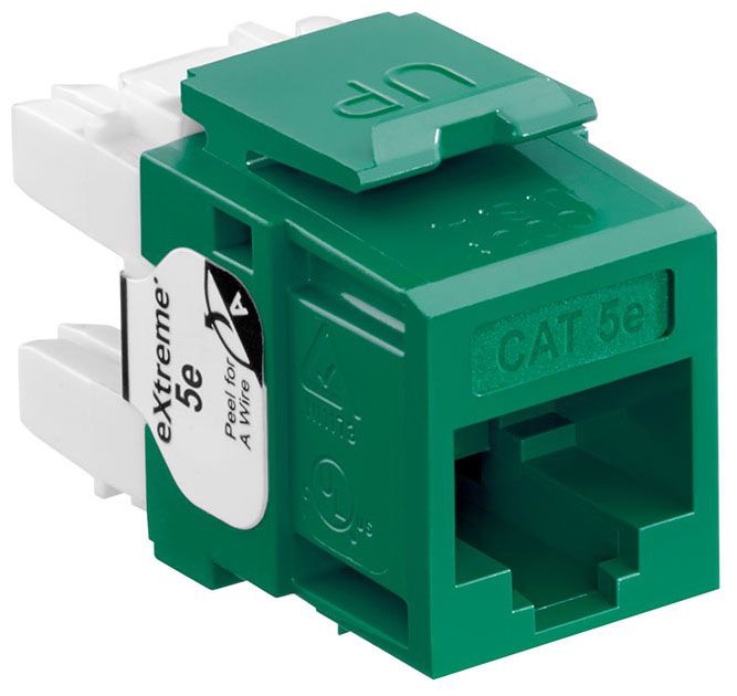 LEVITON 5G110-RV5 : GRN CAT 5E CONNECTOR | Gordon Electric Supply, Inc.