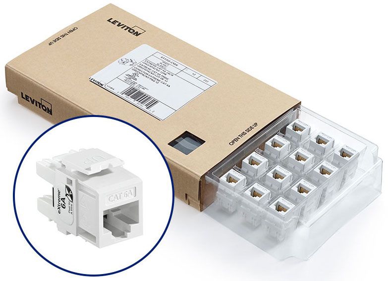 Leviton 6110G-CW6 Extreme Cat 6A Utp Jack 12Pk, White | Gordon Electric ...