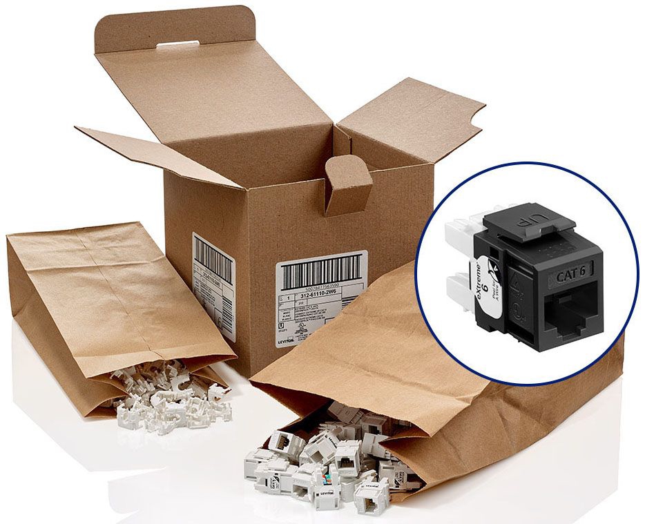 Leviton 61110-2E6 Extreme Cat 6 Utp Jack 200Pk Black | Gordon Electric ...