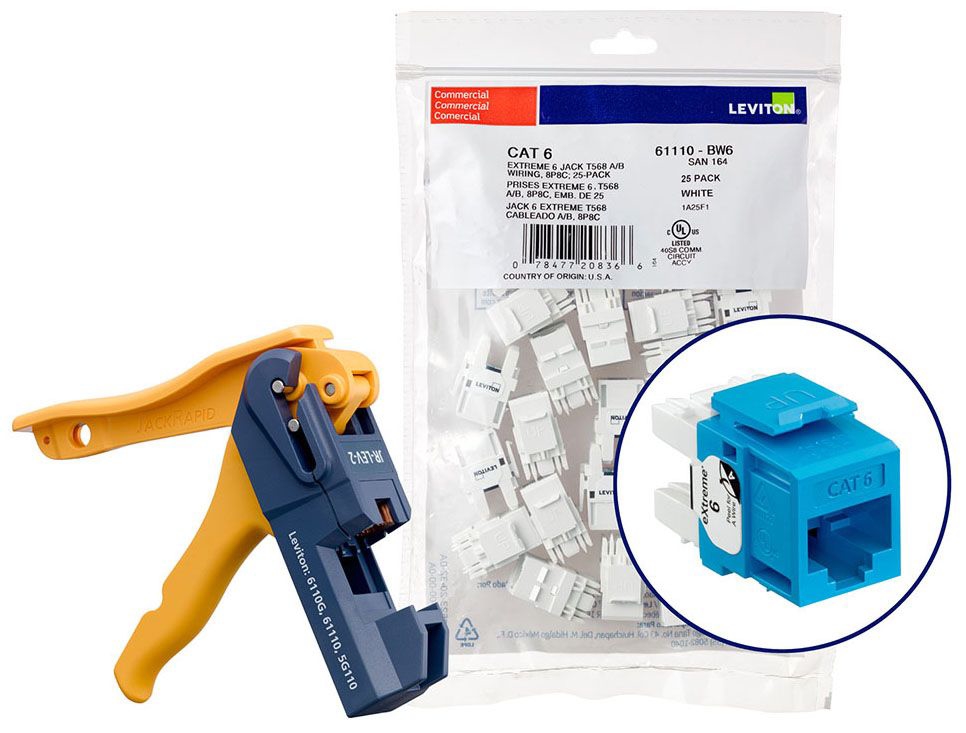 Leviton 61110-JL6 Cat 6+ Jack W/Tool | Gordon Electric Supply, Inc.