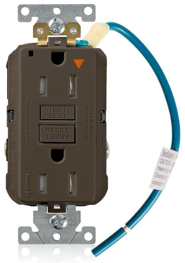 Leviton GFTR1-IG 15A Tamper-Resistant Isolated-Ground Gfci Receptacle ...