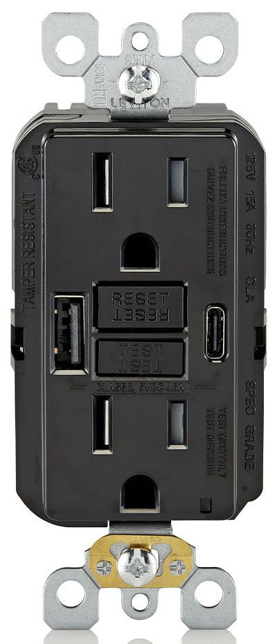 Leviton GUAC1-E 15A Gfci Combo Type Ac Usb Bk Dist | Gordon Electric ...