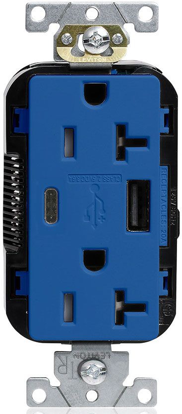 Leviton M58AC-E 20A Lev-Lok Usb Tamper-Resistant Outlet Type A-C ...